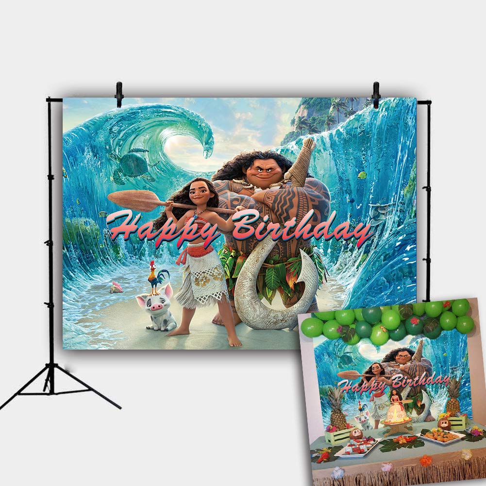 Daniu 5x3ft Cartoon Beach Moana Maui Beach Theme Photography Background ...