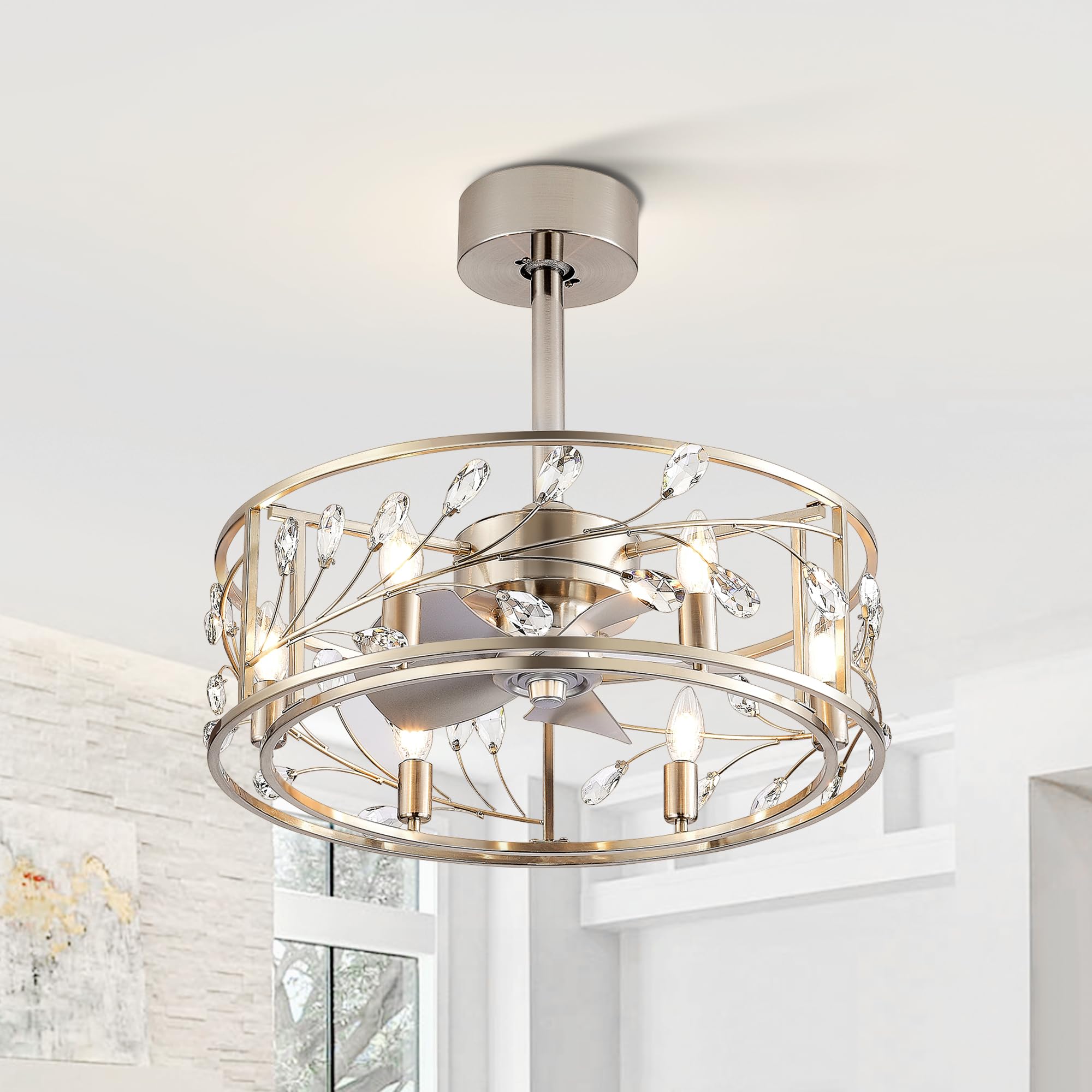 Breezary SMALL CAGED CEILING FAN WITH LIGHT