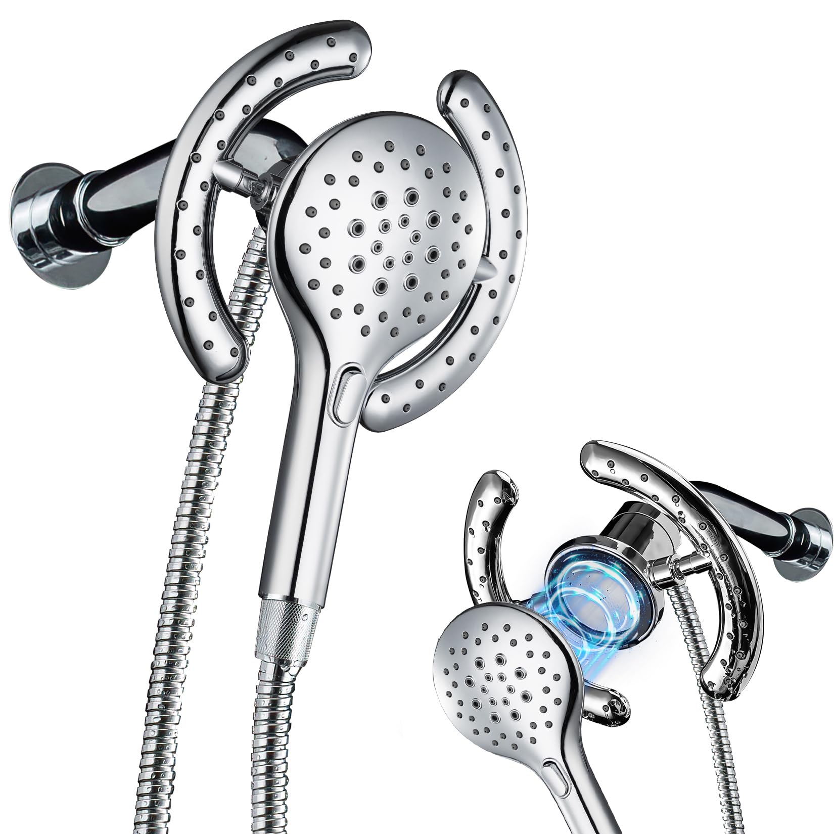 High Pressure Magnetic Shower Head with Handheld Spray Combo, 2 in 1 ...