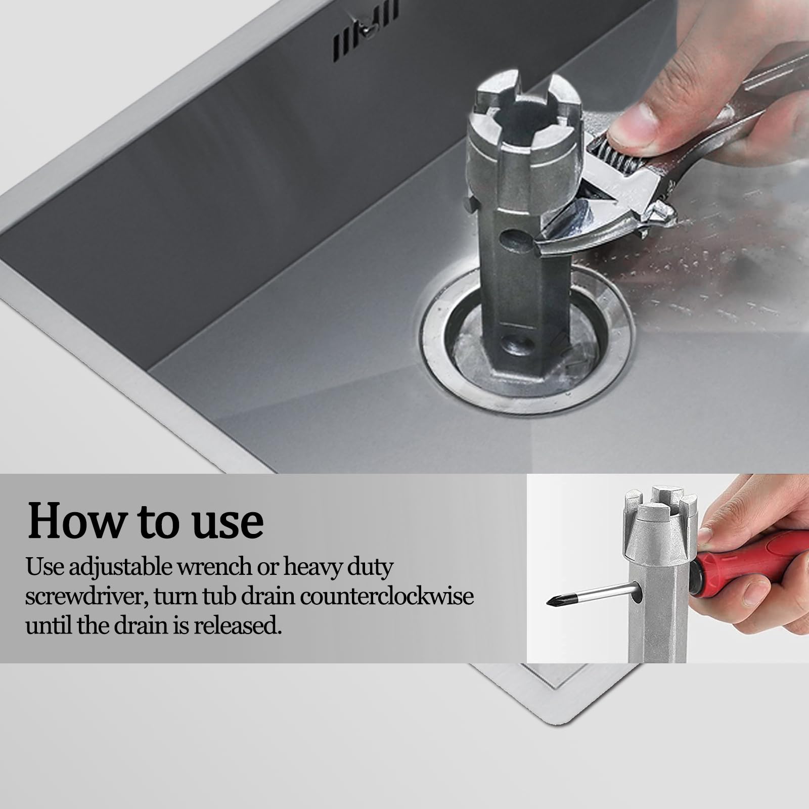 Snapklik.com : Tub Drain Remover Wrench, Heavy Duty Drain Wrench ...