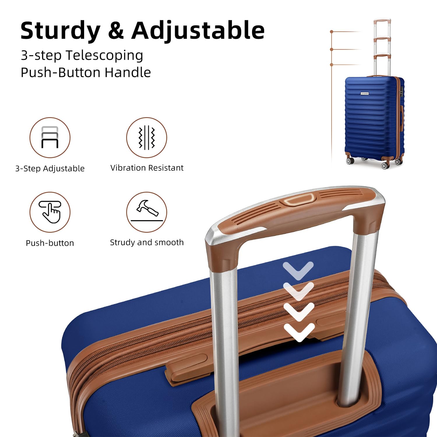 Lulusail LARVENDER Luggage Sets 4 Piece, Expandable(Only 24"&28") ABS ...