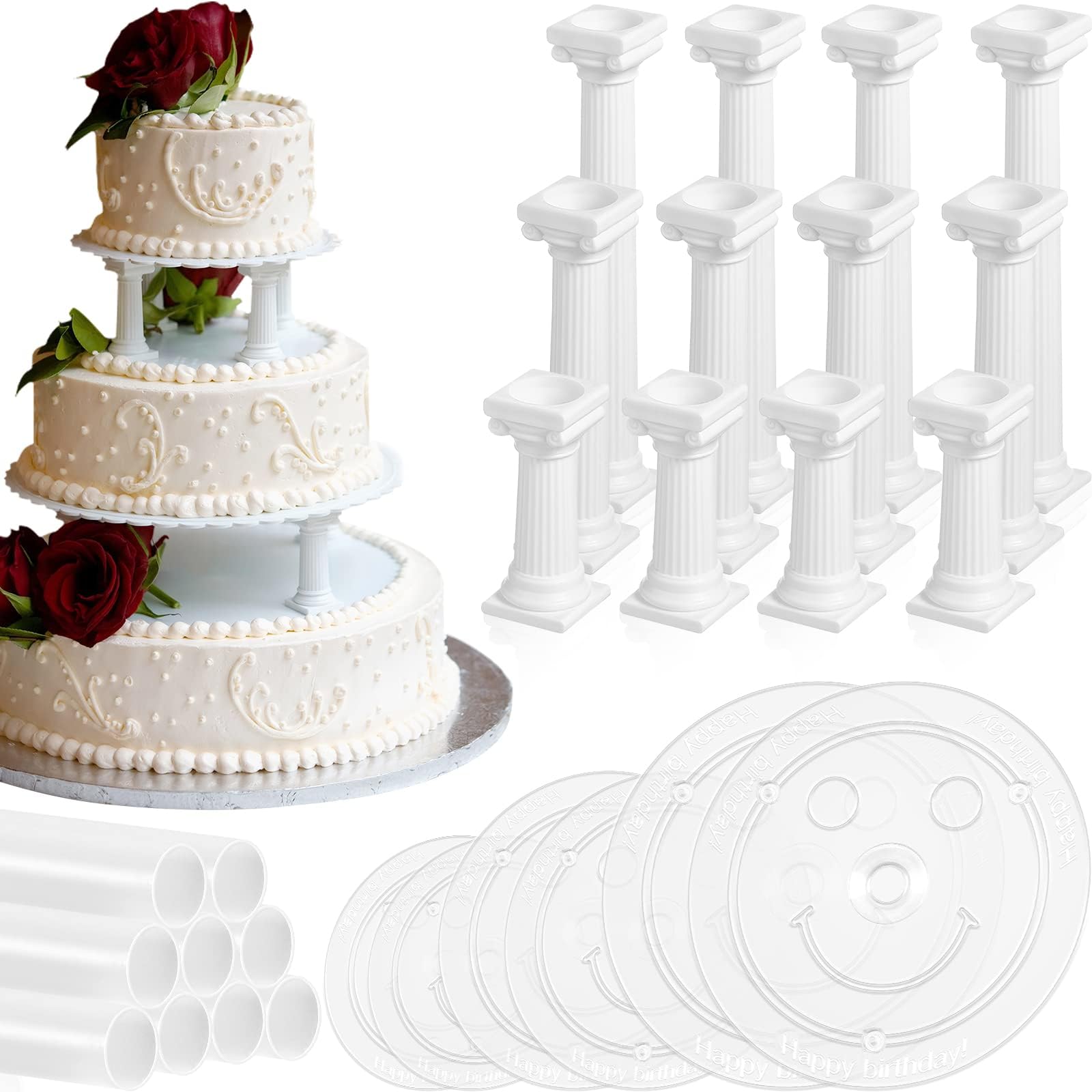 Amazon.com | 27-Piece Cake Tier Stacking Kit - Includes 12 Roman ...
