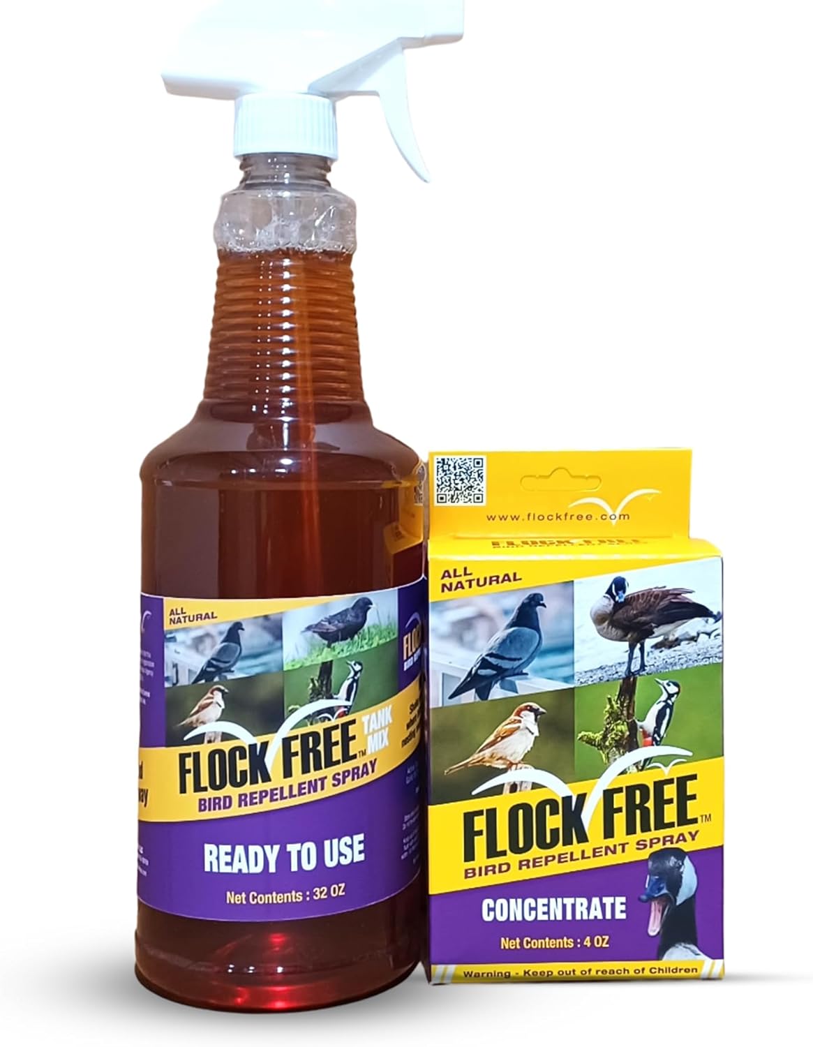 Amazon.com: Flock Free Bird Repellent Spray Bundle, Ready to Use Bird ...