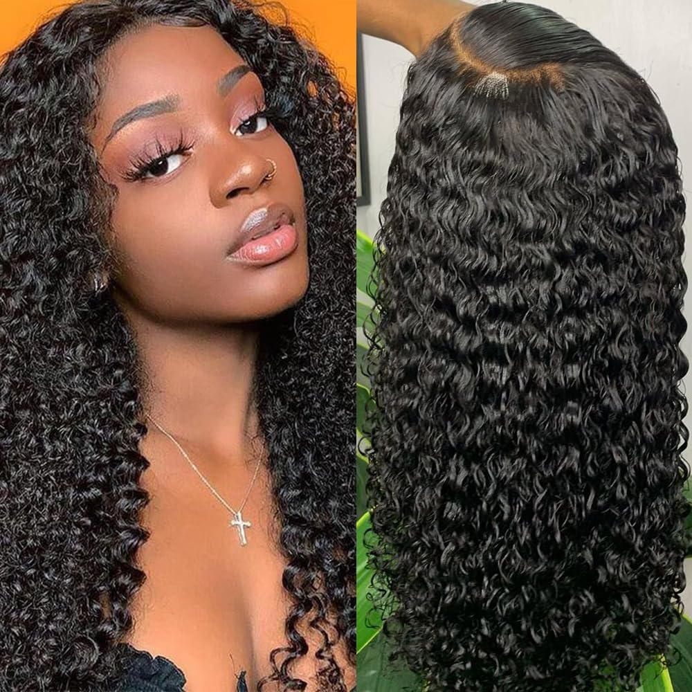 Amazon.com : CONNIE Curly Lace Front Wig Human Hair Pre Plucked ...
