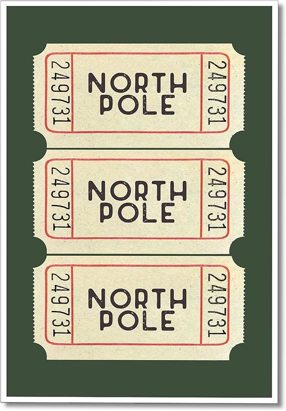 Amazon.com: BTNXWL Green North Pole Ticket Sign Prints Christmas Canvas ...