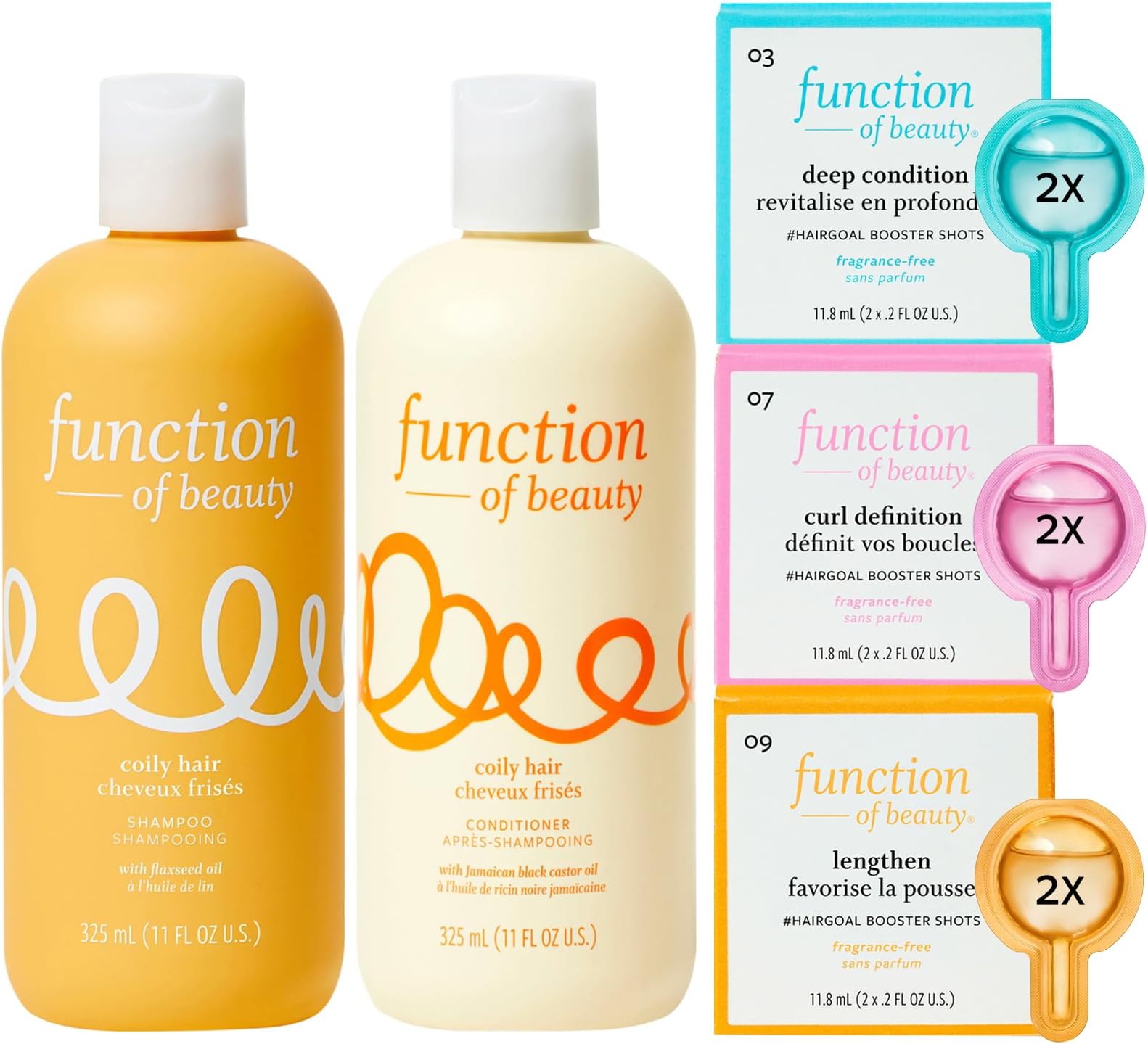 Amazon.com : Function of Beauty Coily Hair Shampoo + Conditioner (11 oz ...