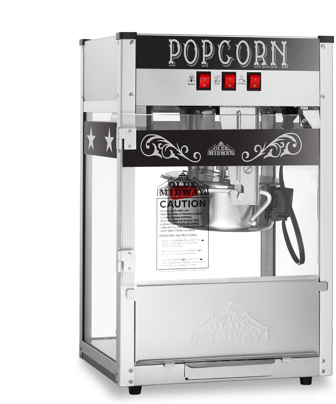 Amazon.com: ROVSUN Commercial Popcorn Machine Movie Theater Style with ...