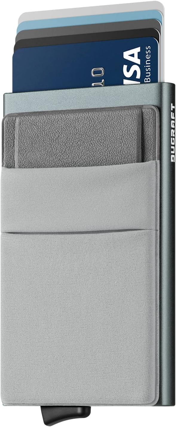 Munixi Credit Card Holder Leather Slim Wallet RFID Blocking Pop Up ...
