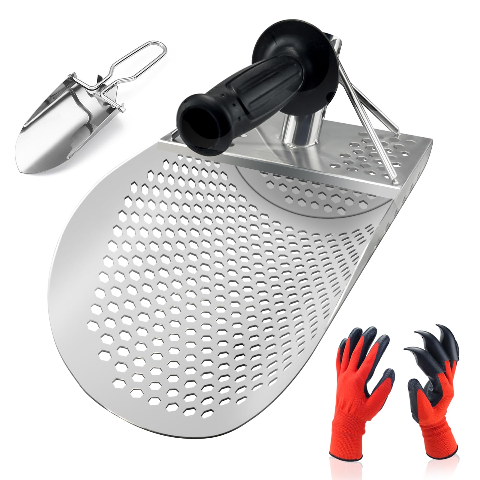 Amazon.com: Stainless Steel Sand Scoop for Metal Detecting,Wide Metal ...