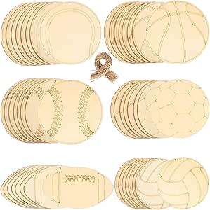 Amazon.com: Football Ornaments, Unfinished Football Wooden Cutouts, 42 ...