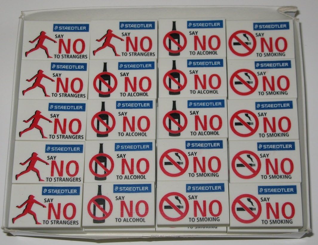 Amazon.com: Staedtler SAY NO erasers x 1 Box of 40 Pencil Rubbers for ...