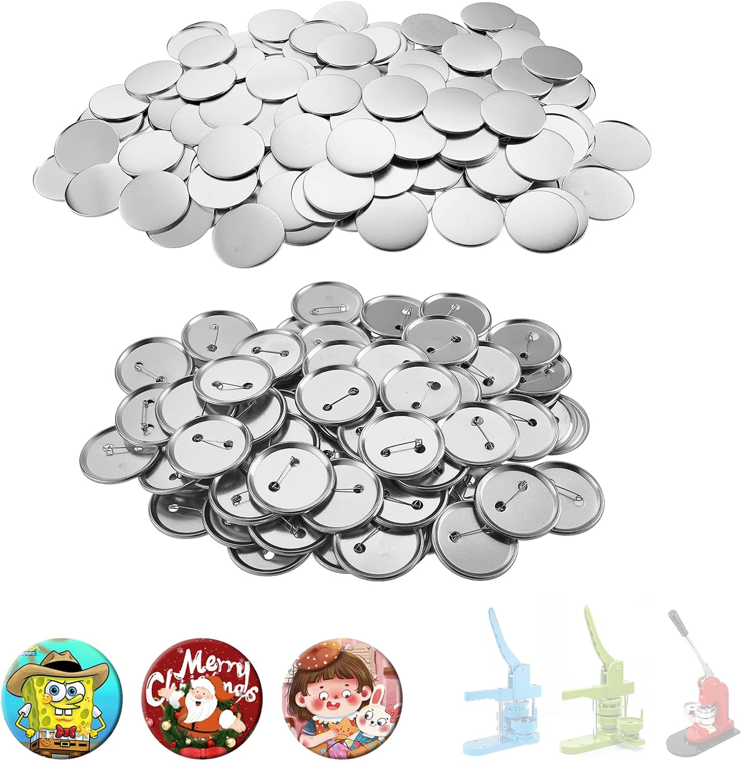 Amazon.com: Alldeer 100 Sets 58mm/2.25 inch Button Making Supplies ...