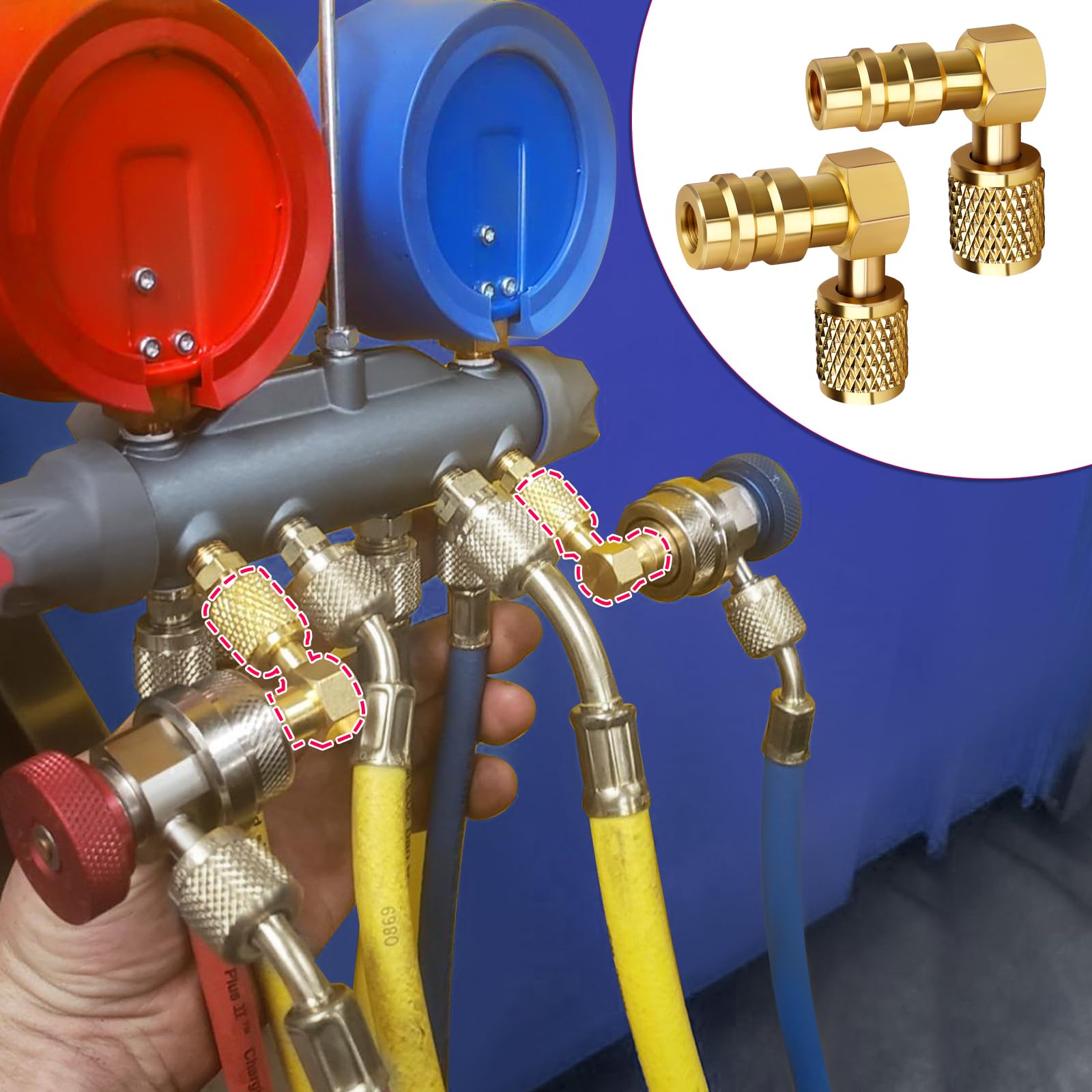 Snapklik.com : FANOVO 90 R12 To R134a Adapter, High & Low Pressure R12 ...