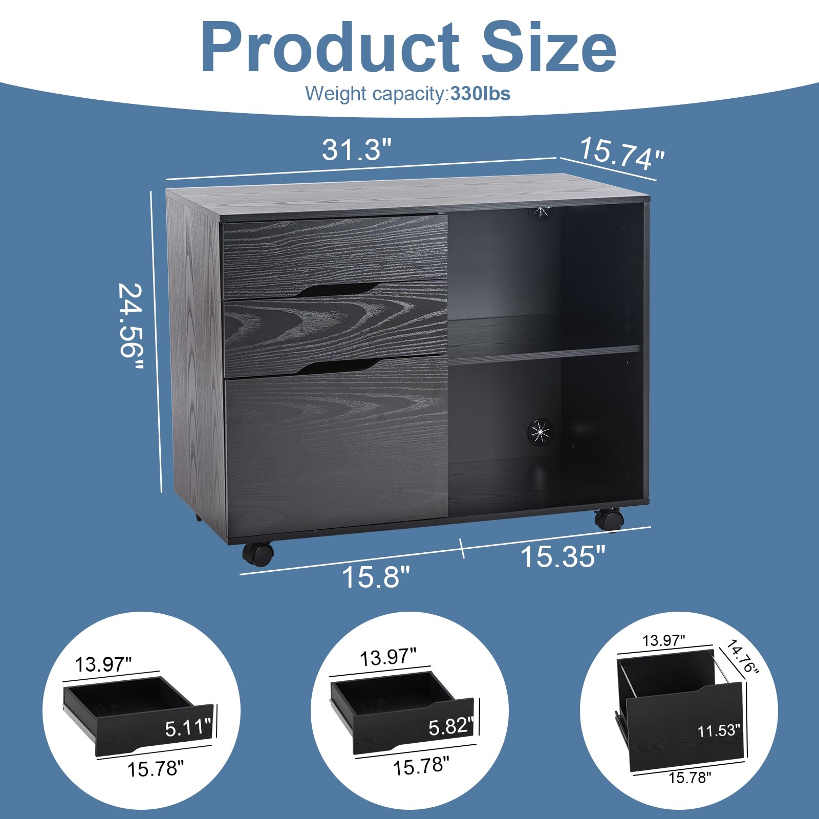 Snapklik.com : Drawer Chest Storage Organizer, Mobile File Cabinet Wood ...