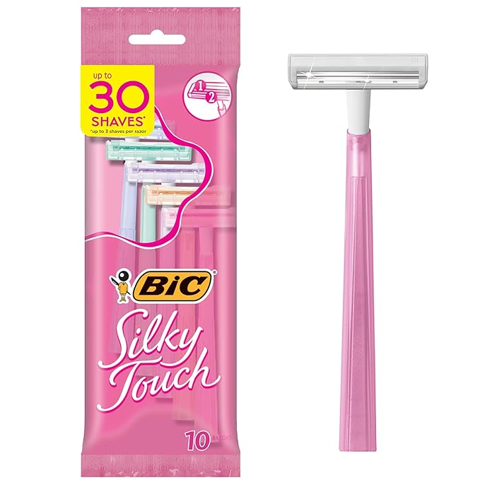 Amazon.com: BIC Silky Touch Women's Disposable Razors, With 2 Blades ...
