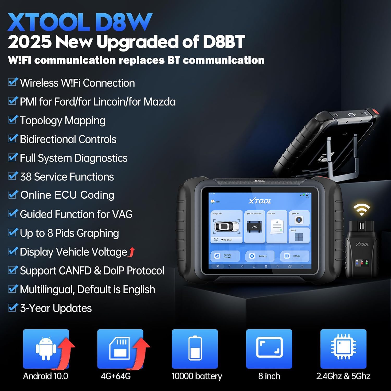 XTOOL D8W Wireless OBD2 Scann...B09N8LKGCY | Encarguelo.com