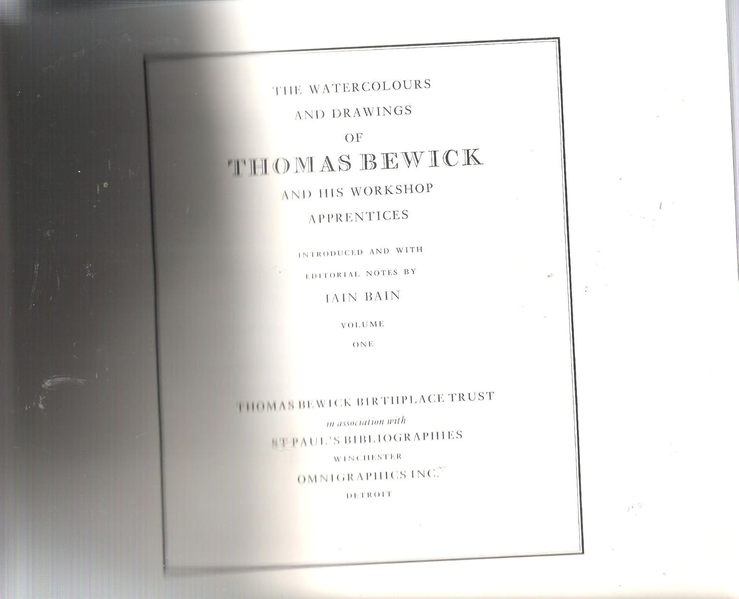 The Watercolours and Drawings of Thomas Bewick and His Workshop ...