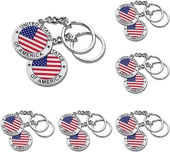 Amazon.com: Julysgift 12 Pack US United States Keychain NYC Metal Key ...