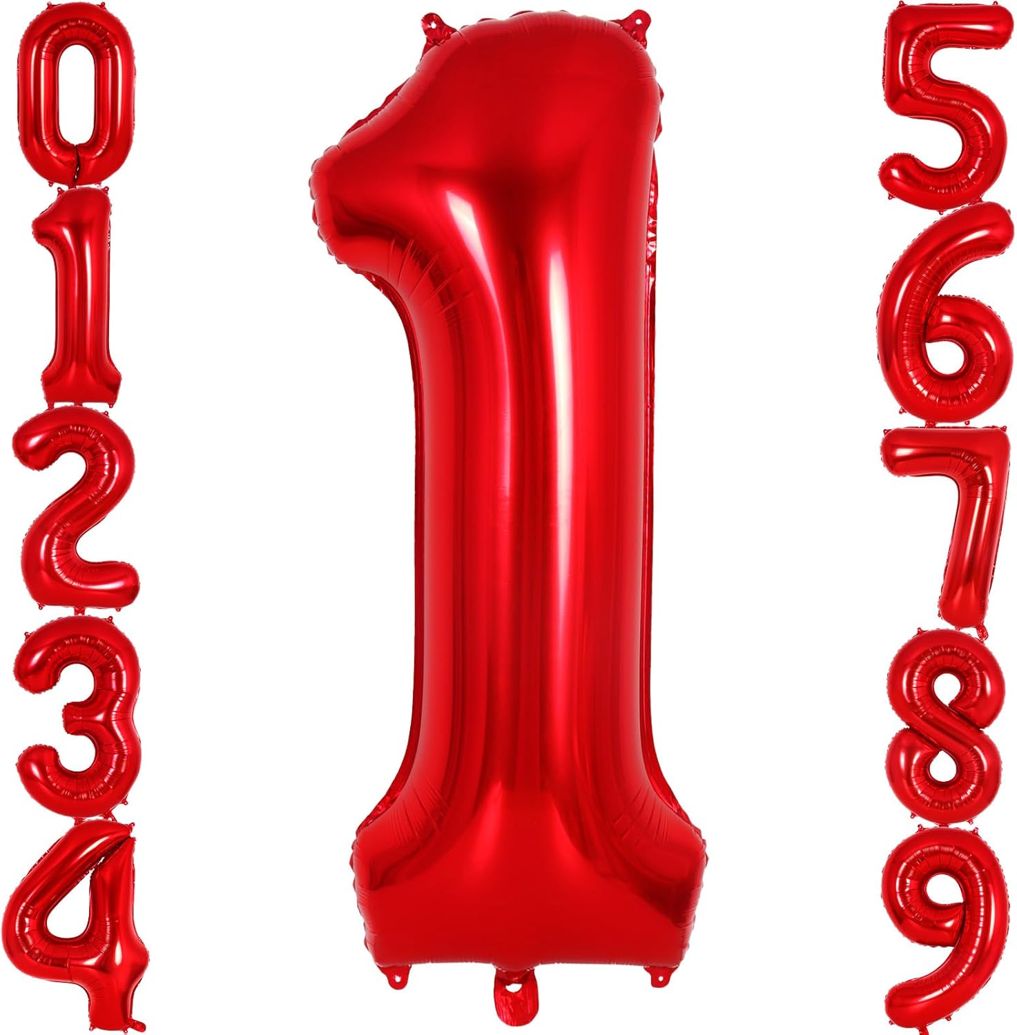 Amazon.com: Red Number 1 Balloon 40 Inch, Big Large Foil Helium Number ...