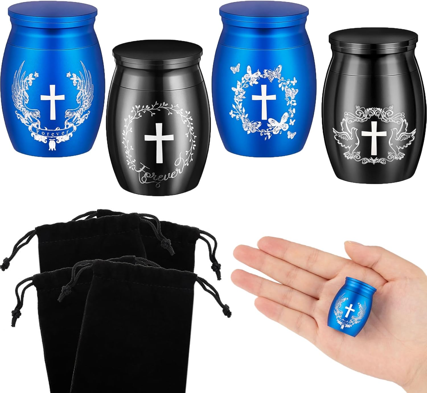 Amazon.com: Set of 4 Small Urns for Human Ashes, Mini Urns for Human ...