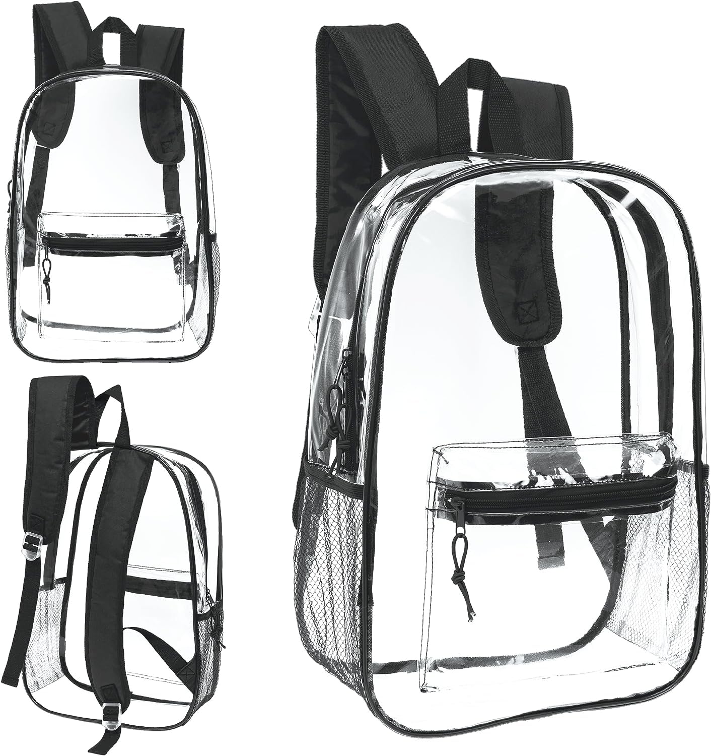 Amazon.com | Moda West 24 Pack 17inch Wholesale Bulk Clear Backpack In ...