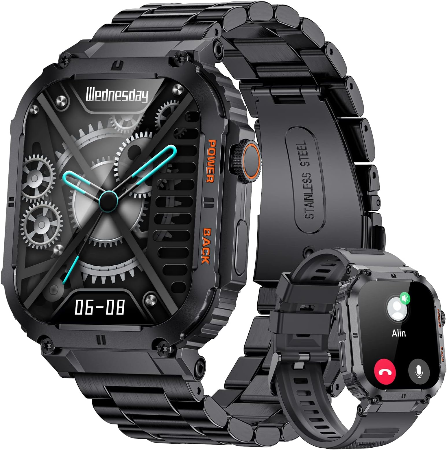 LIGE Smartwatch Herren mit Telefonfunktion, 1,96" HD Fitness Tracker ...