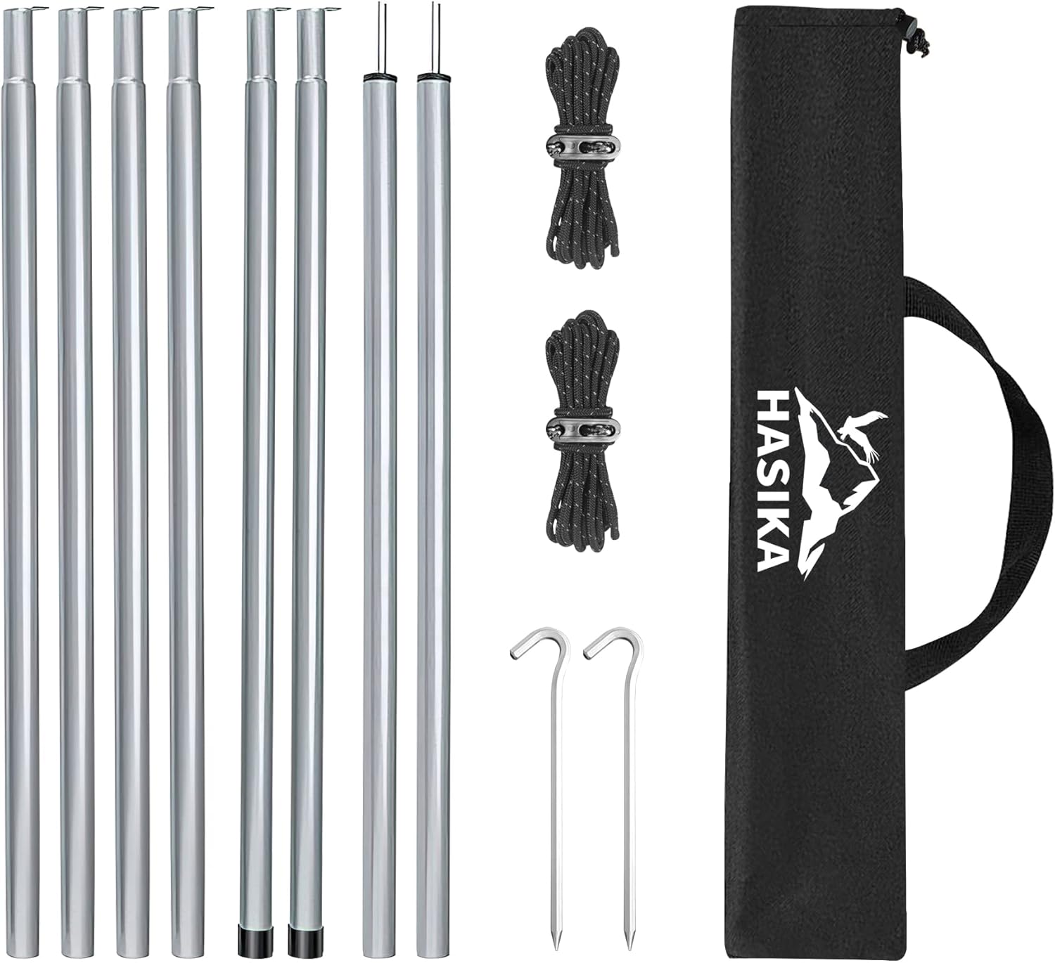 Amazon.com : Hasika Camping Tent Pole Repair Kit Including Ropes Stakes ...