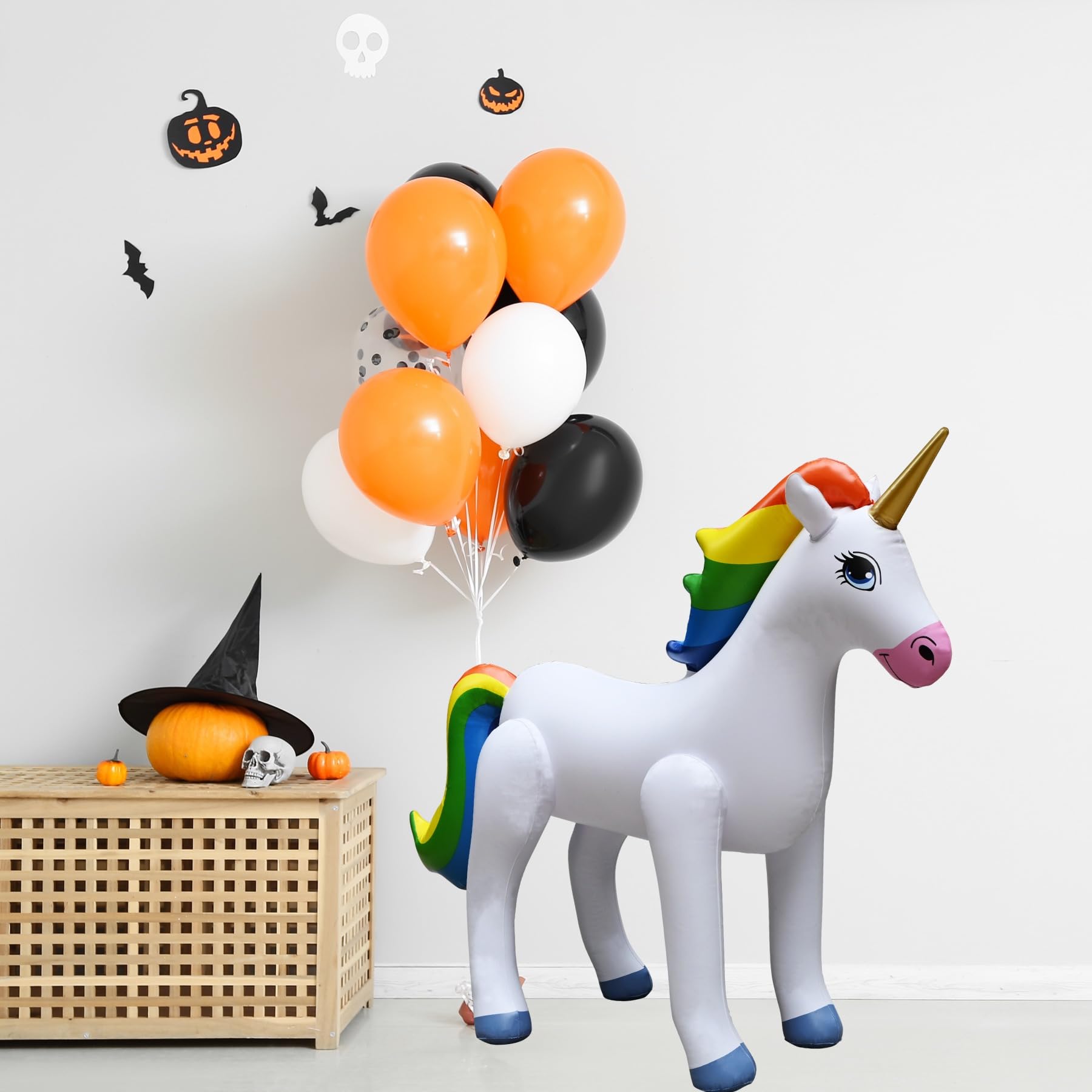 Snapklik.com : Jet Creations Inflatable Standing Rainbow Unicorn