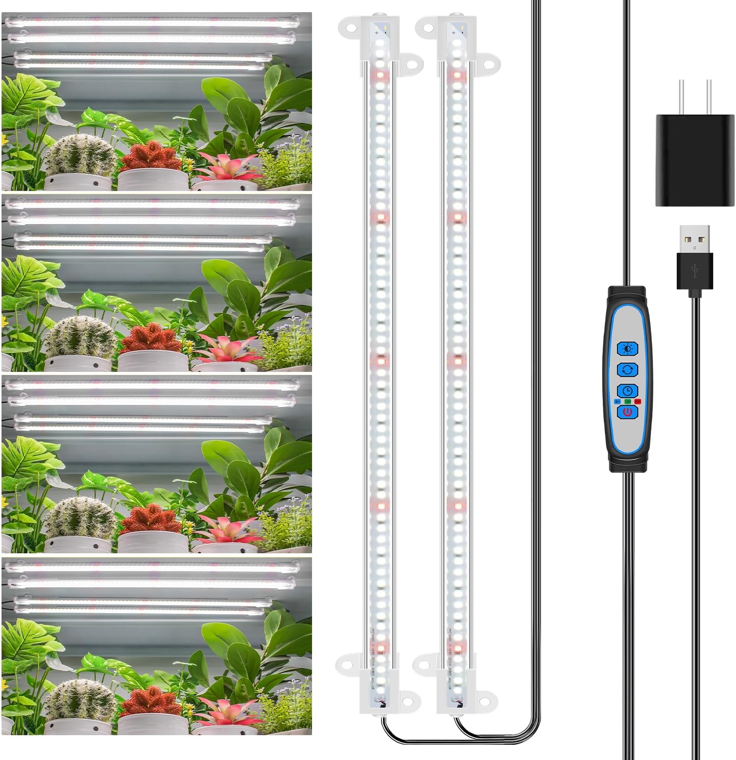 Tekmelau LED Grow Lights Bars for Indoor Plants Grow Lamp with Red/Blue ...