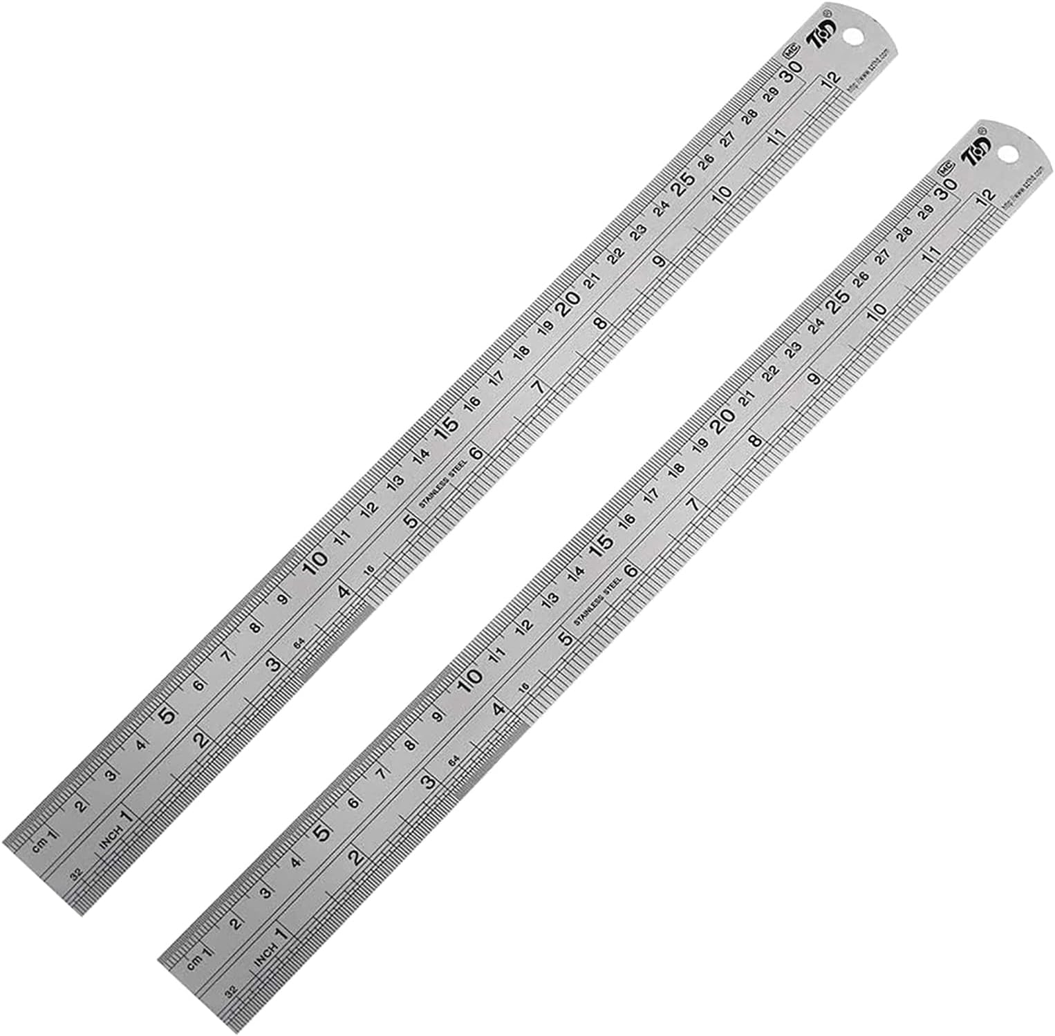YYJ HOME Metal Ruler, 12 inch Ruler and Metal Rule 30 Centimeters and ...