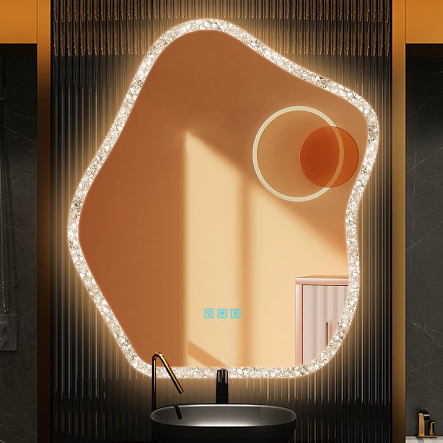 Amazon.com: LVSOMT LED Irregular Wall Mirror with Lights, Bathroom ...