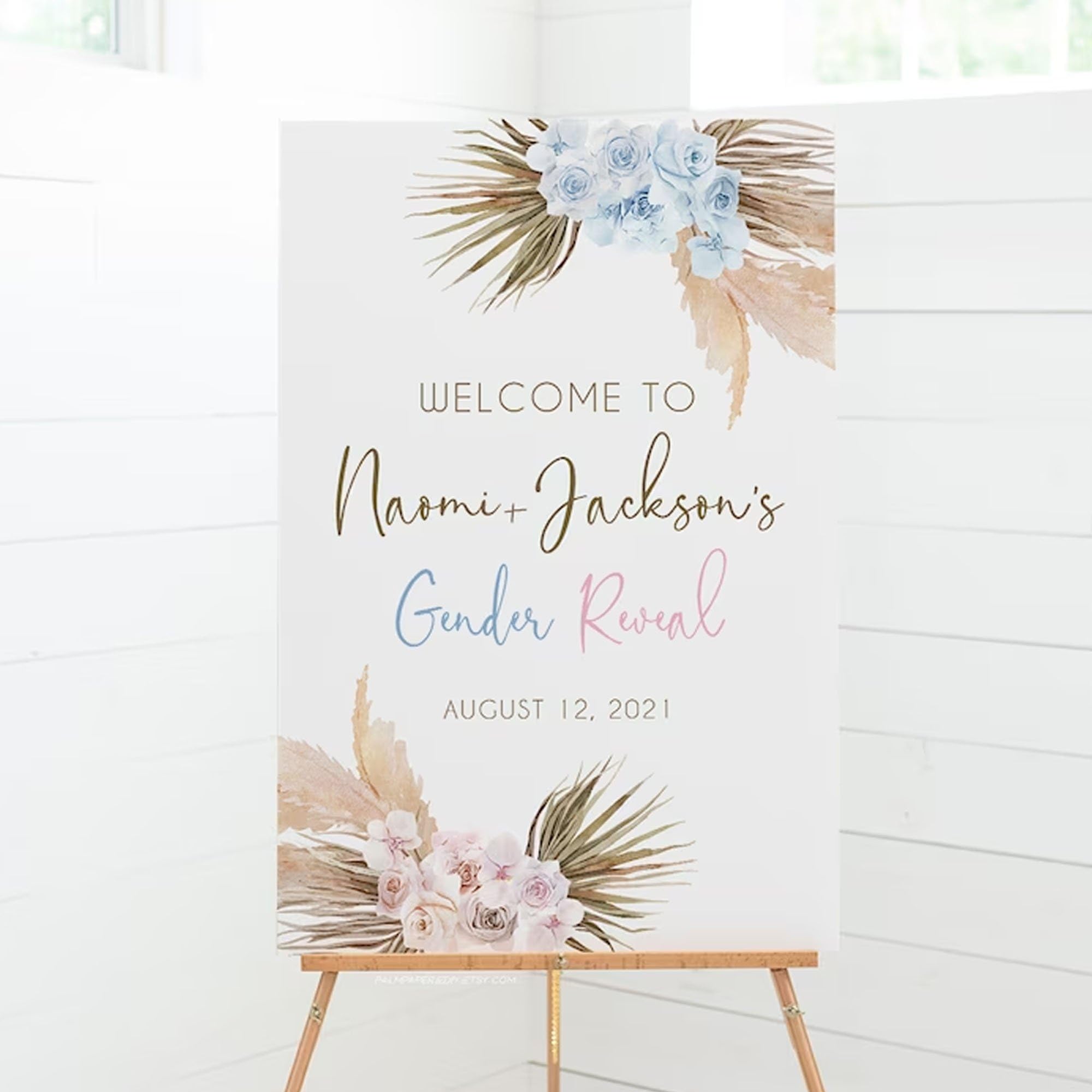 Amazon.com : Gender Reveal Welcome Sign, Gender Reveal Party Sign ...