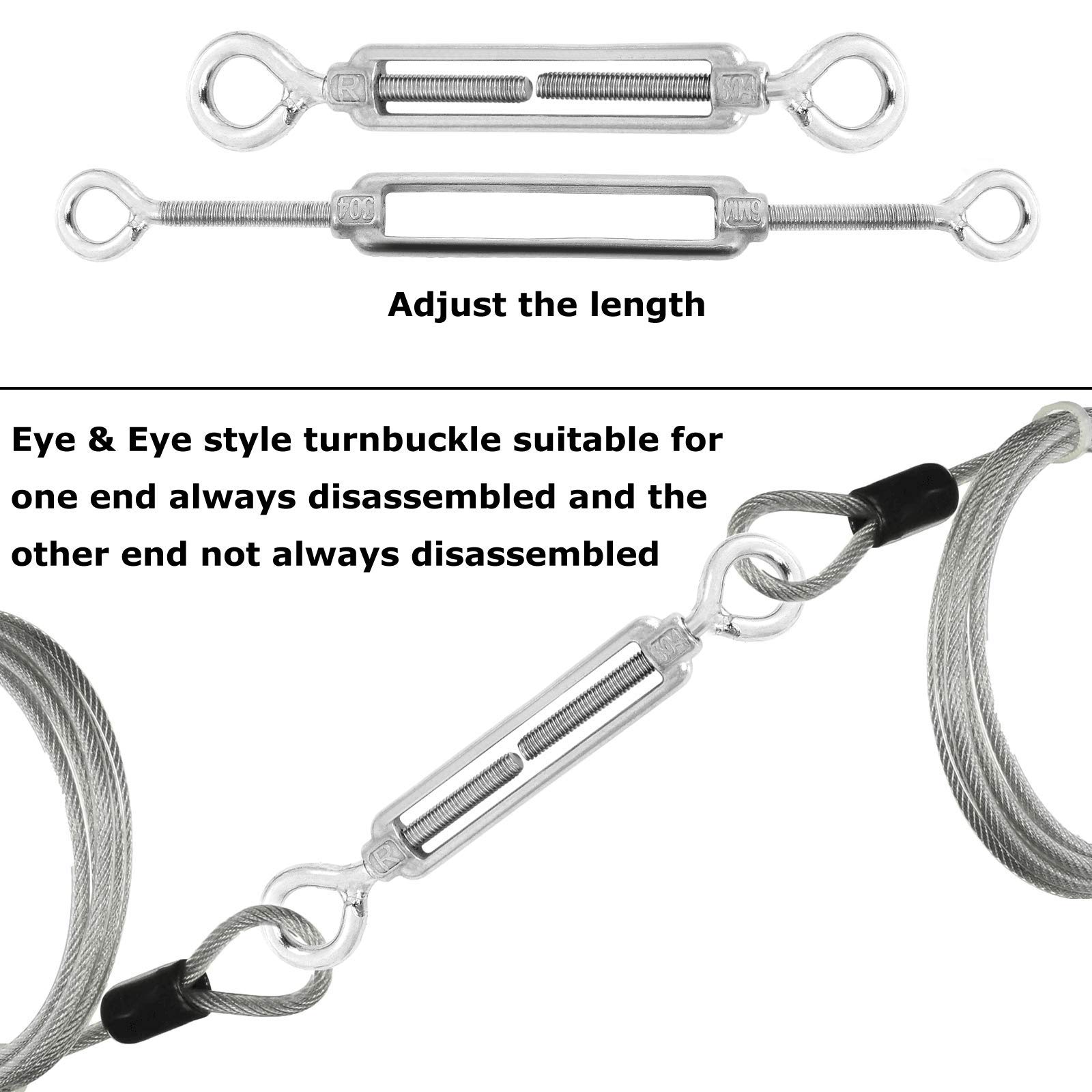 Snapklik.com : LISHINE 10 Pack M6 Eye And Eye Turnbuckle For Cable Wire ...