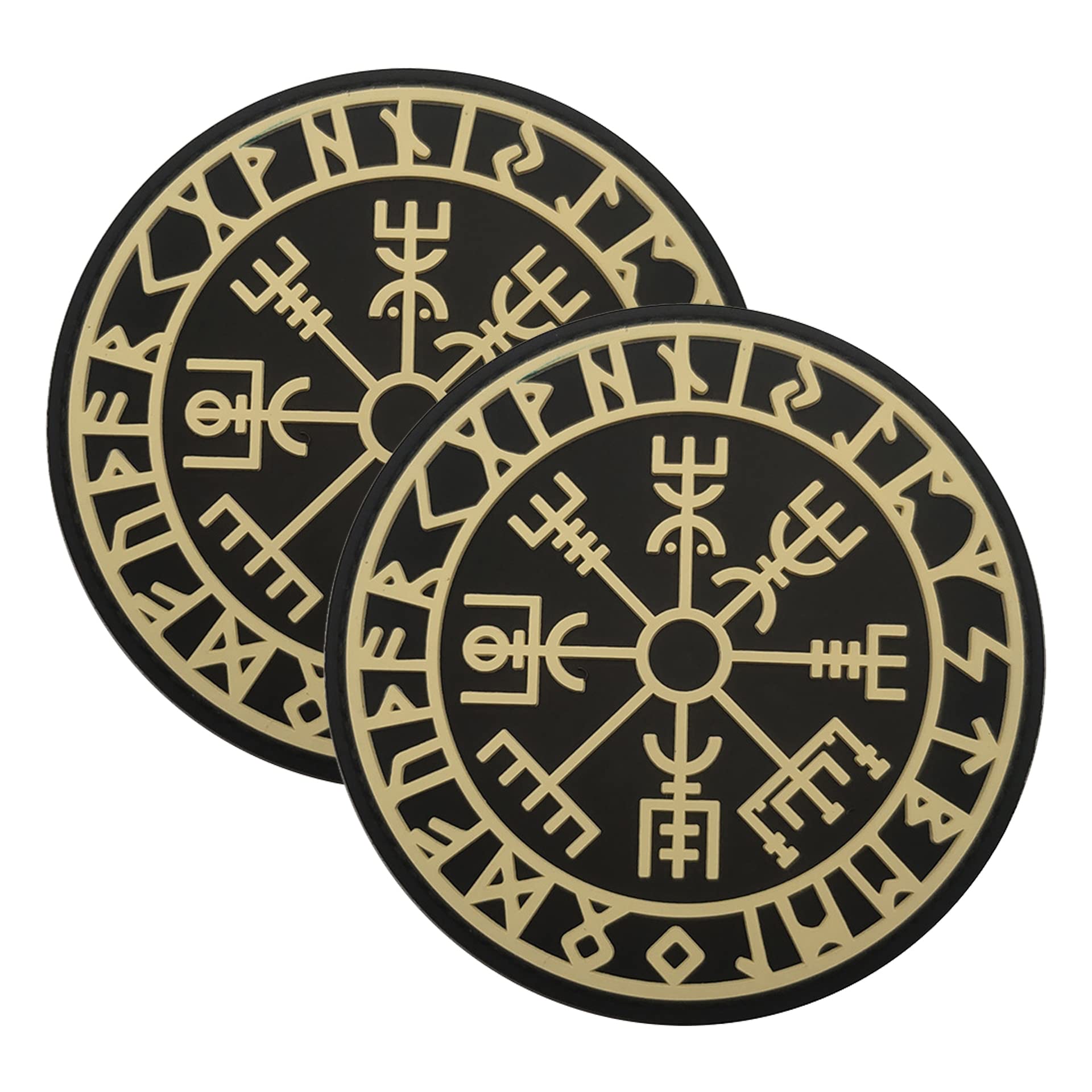 Amazon.com: 2 PCS AliPlus Viking Vegvisir Patches Helm of Awe Patches ...