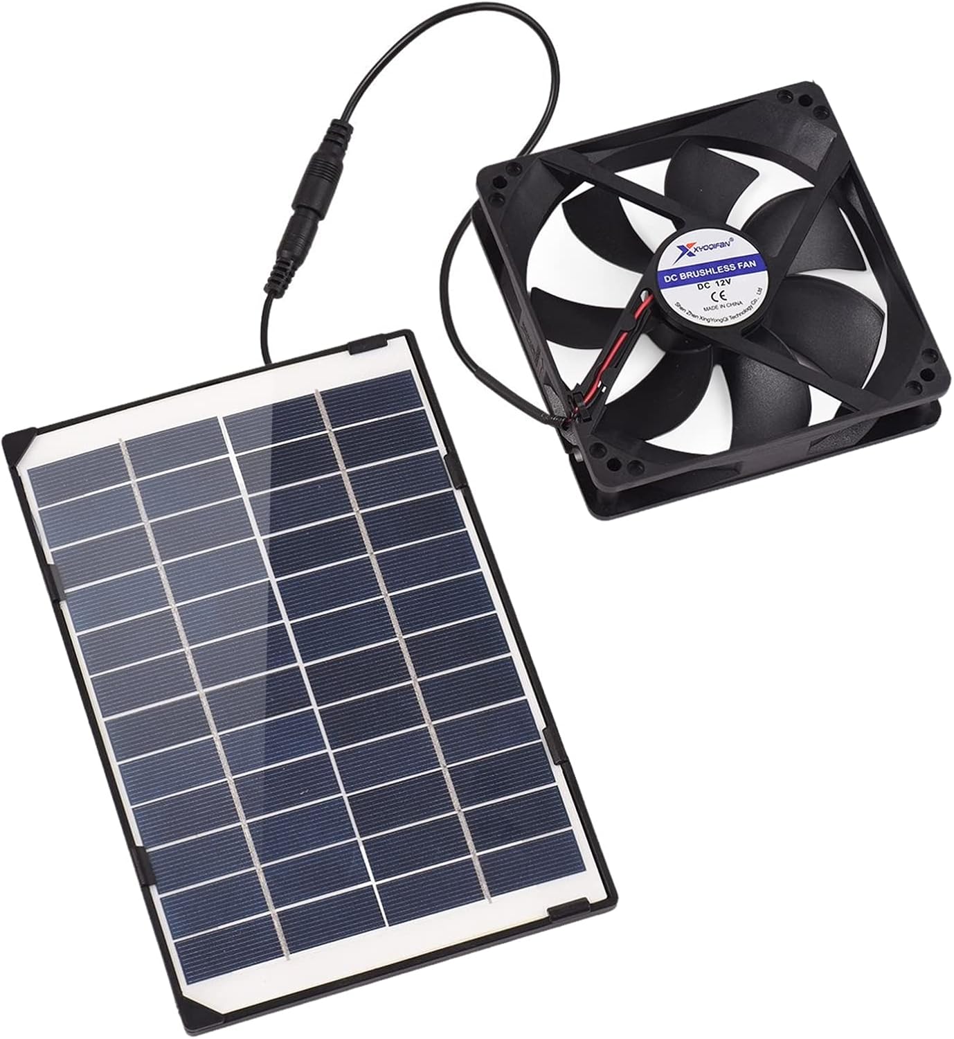 Amazon.com: BUZHI Solar Panel Powered Fan Mini Solar Powered Fan 6W 12V ...