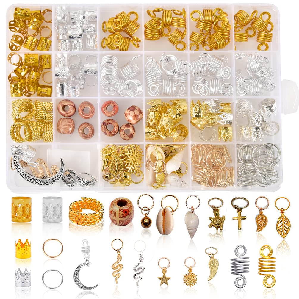 Amazon.com : Hair Jewelry for Braids, 241 Pcs Loc Jewelry for Hair ...