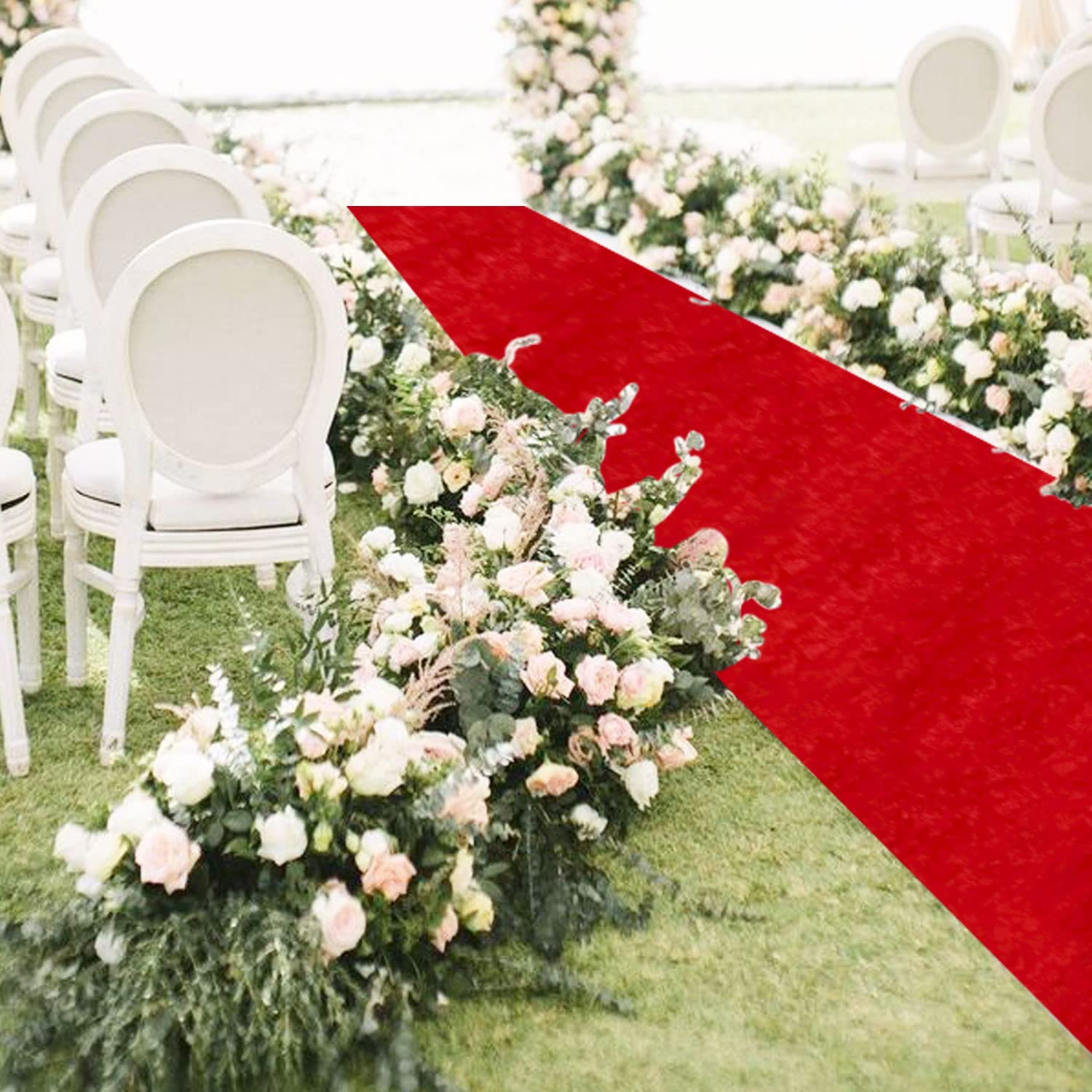 Silk Flower Wedding Red Carpet