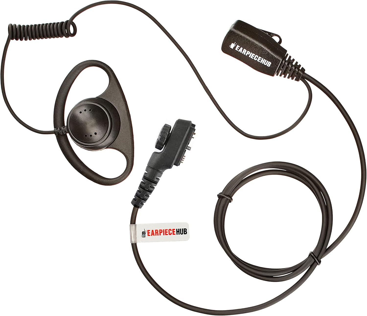 D Shape Earpiece Headset with PTT Mic Compatible with Hytera Multi Pin ...