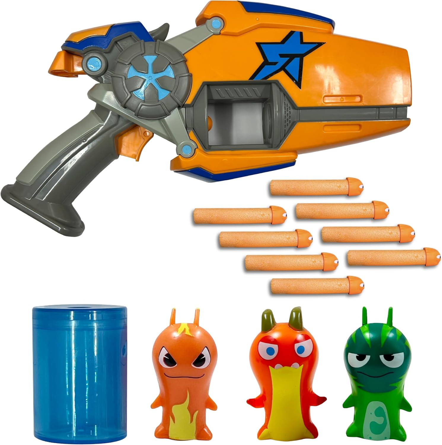 Amazon.com: SLUGTERRA Eli's Rapid Fire Megamorph Blaster & Mini Collectible Figurines Bundle ...