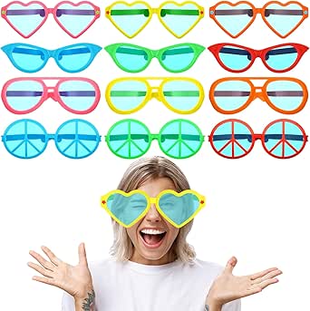 Amazon.com: Saysurey 12 Pcs Jumbo Sunglasses Giant Clown Funny Props ...
