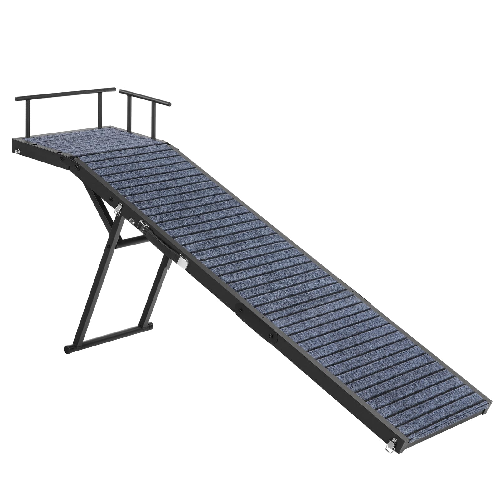 Dog Ramp, 55.0" Long Foldable Pet Ramp with Non Slip Mat & Safety Rails ...