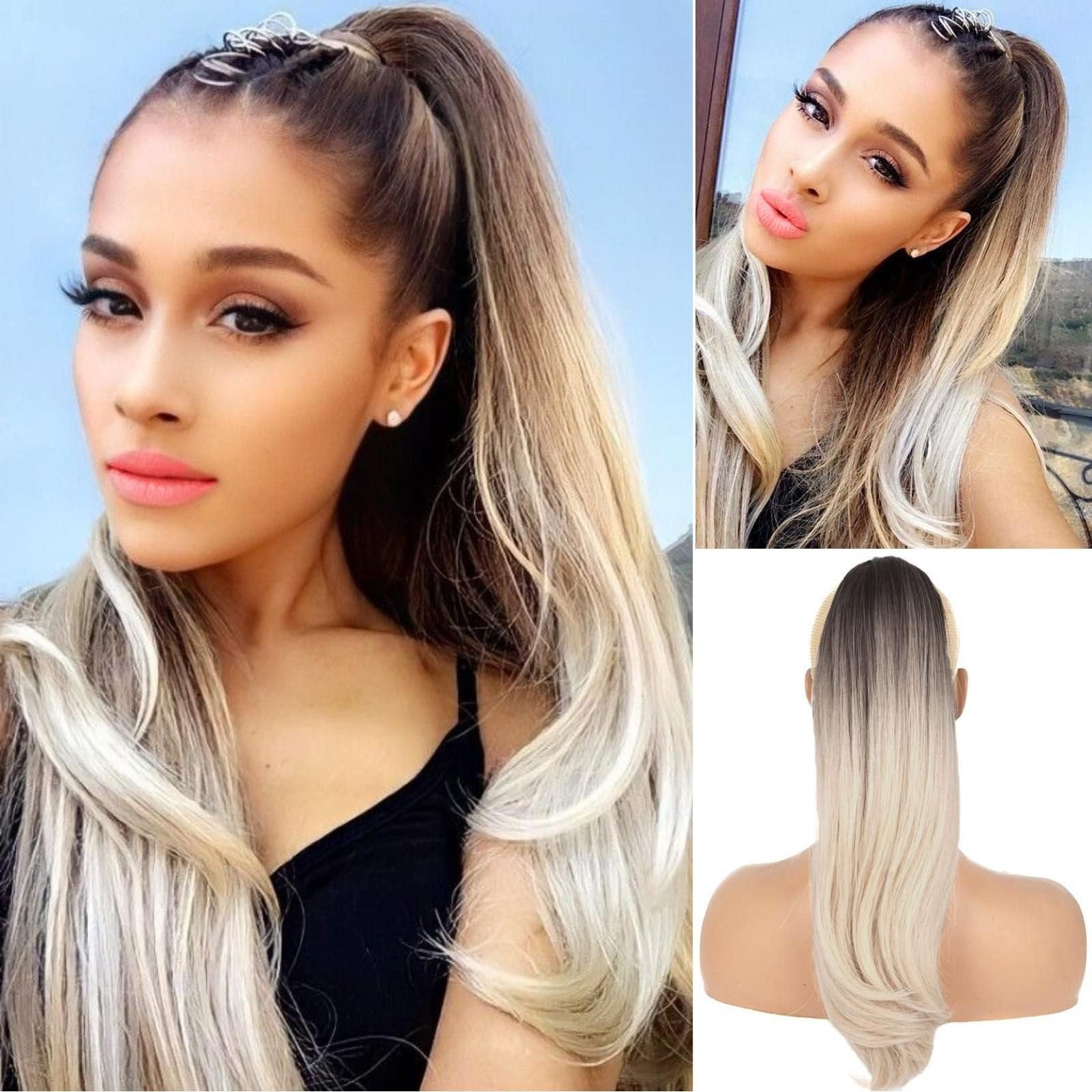 Amazon.com : Oseti Long Straight Ponytail Extension Tail Warping ...