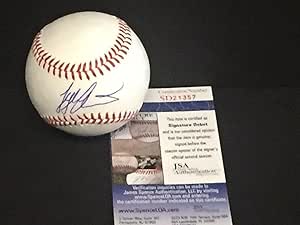 Amazon.com: Tyler Austin Autographed Ball - DEBUT COA 3 - JSA Certified ...