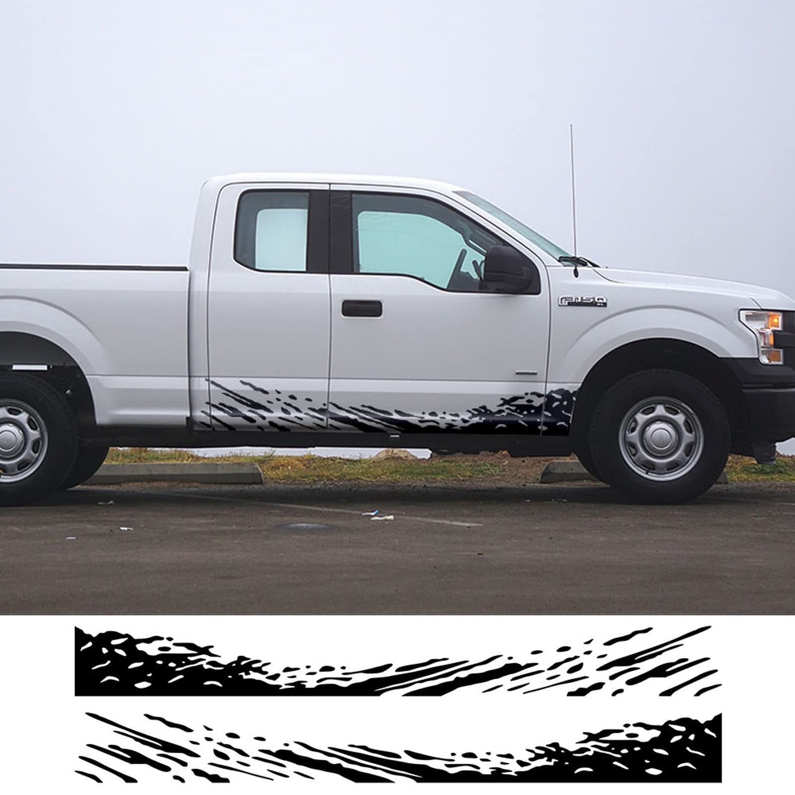 Buy 2PCS Car Door Side Skirt Vinyl Mud Splash Stickers Accessories, For ...