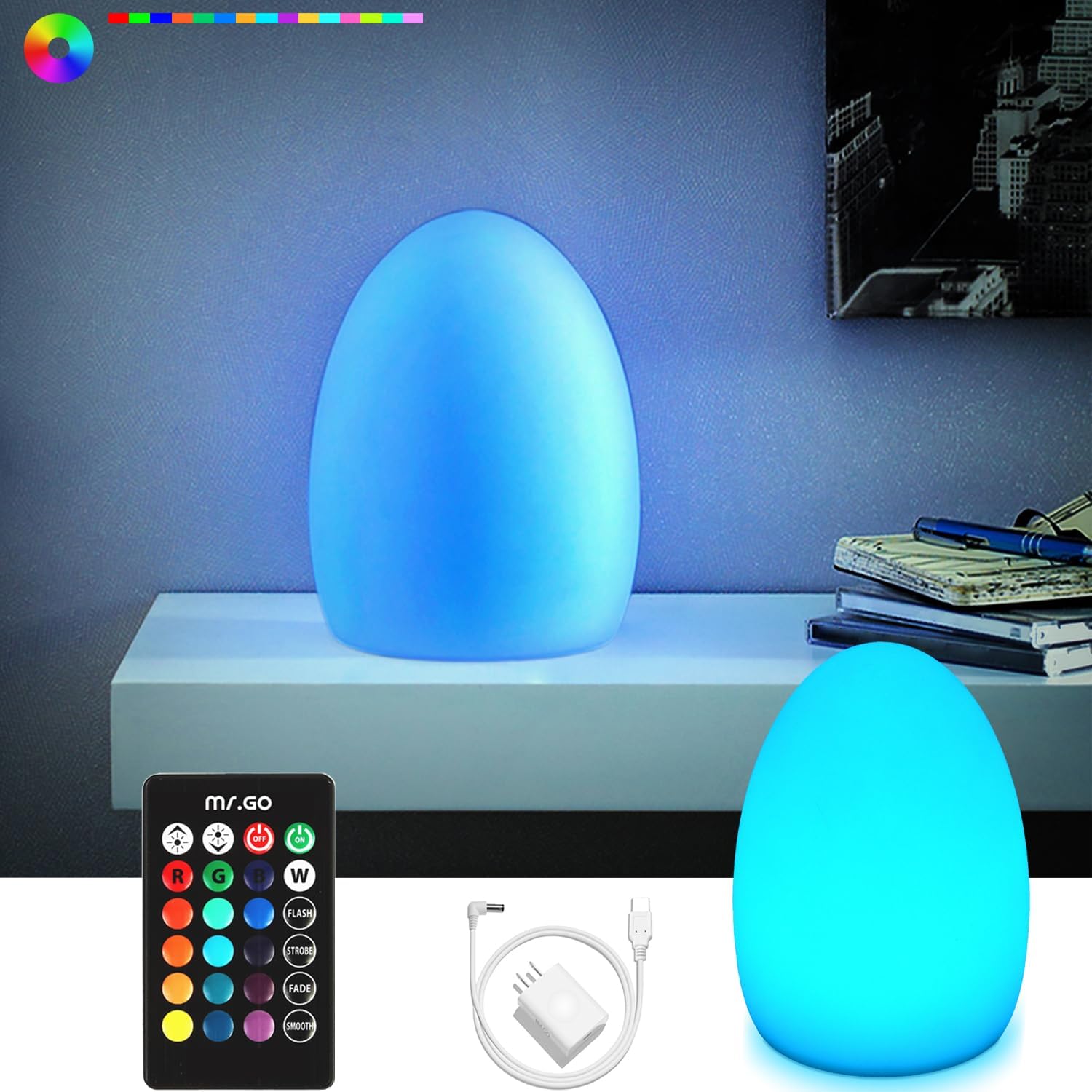 Amazon.com: Mr.Go 8-Inch Rechargeable LED Egg Light - Color Changing ...