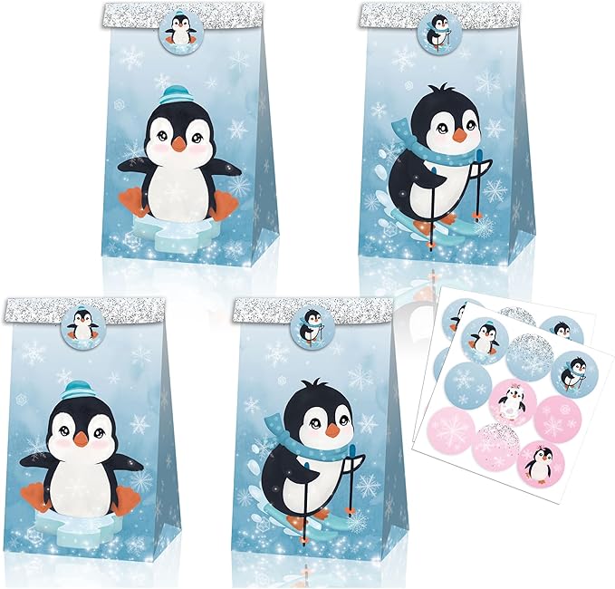 Amazon.com: JeVenis 12 PCS Penguin Party Favor Bags - Treat & Candy ...