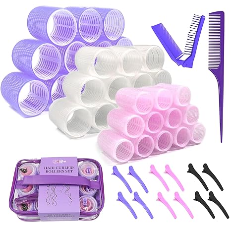 Amazon.com : my novel things Hair Rollers Large Small 50PCS Set, 36PC ...