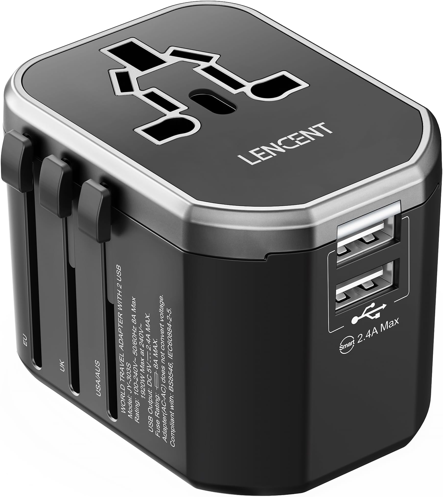 kwmobile Universal Reiseadapter für 150 Länder - Stromadapter Stecker ...