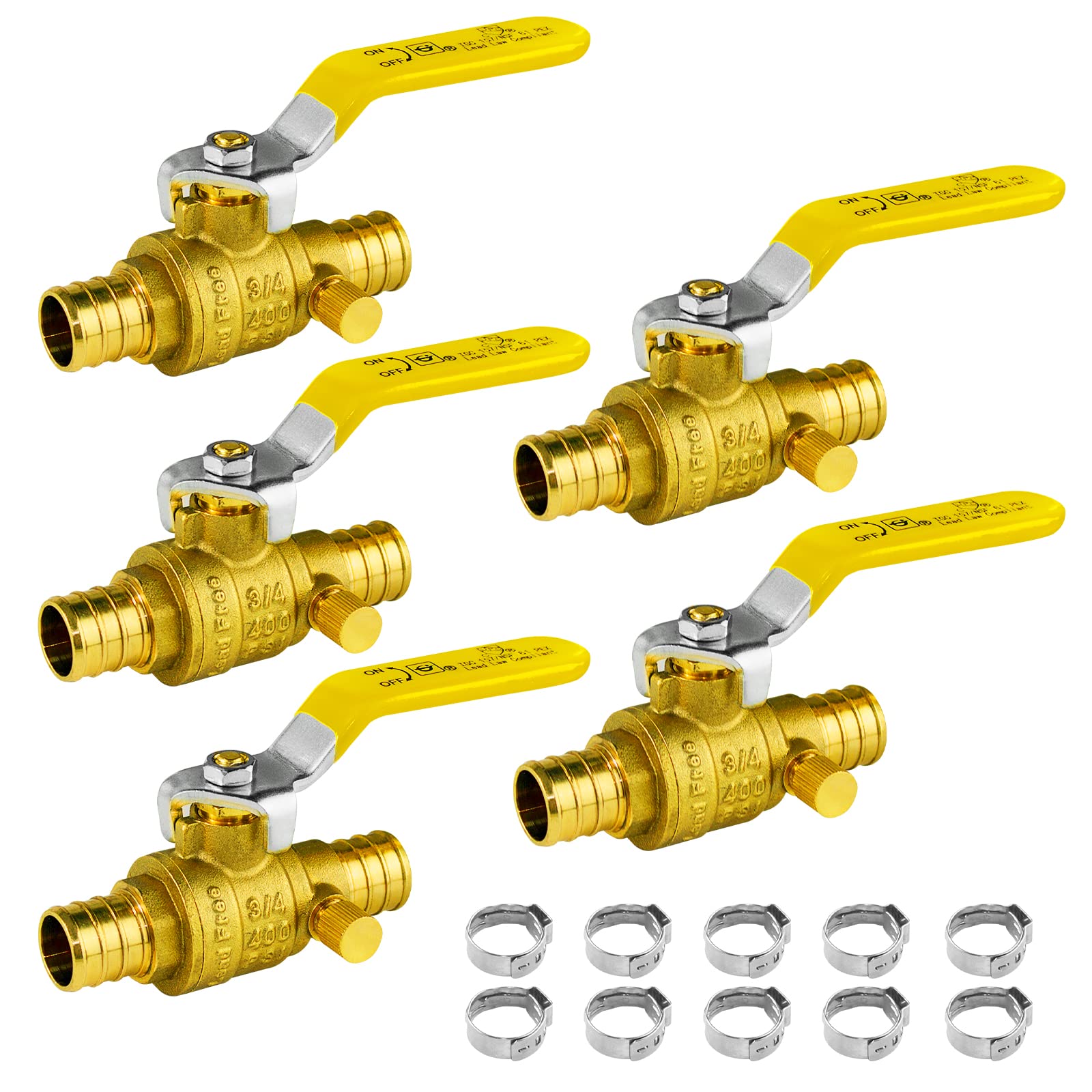 Amazon.com: WiseWater 3/4 Inch PEX Shut off Valve with Drain, 3/4 Inch ...