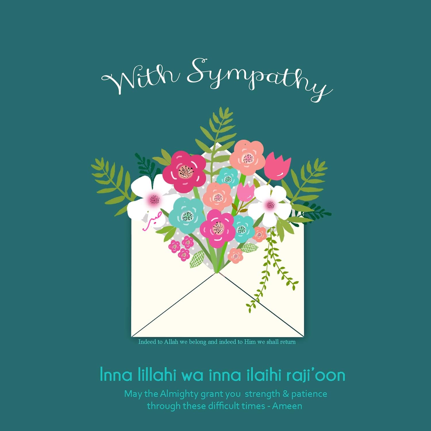 Islamic Moments Muslim Sympathy Card with Sympathy, Inna Lillahi Wa ...